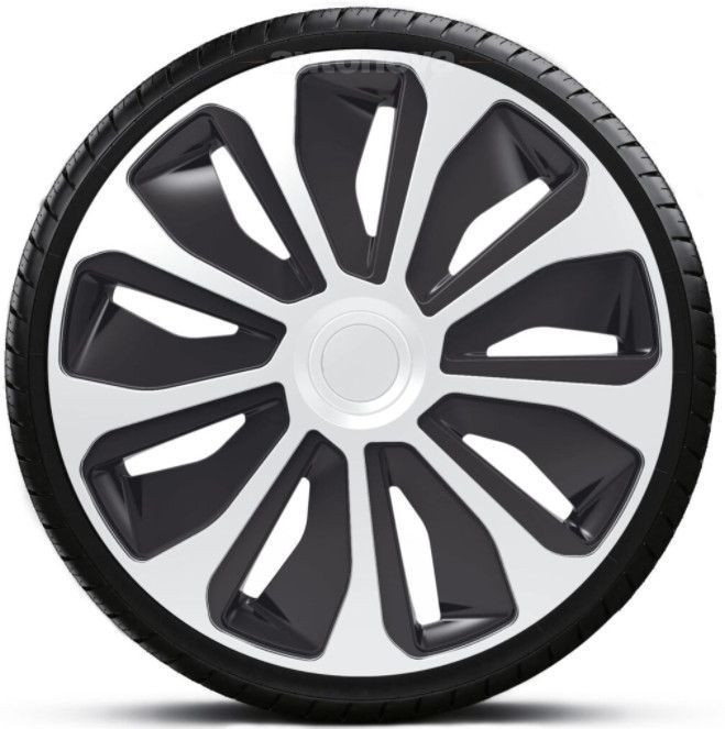 15"-os Platin Silver-Black dísztárcsa garnitúra (4darab
